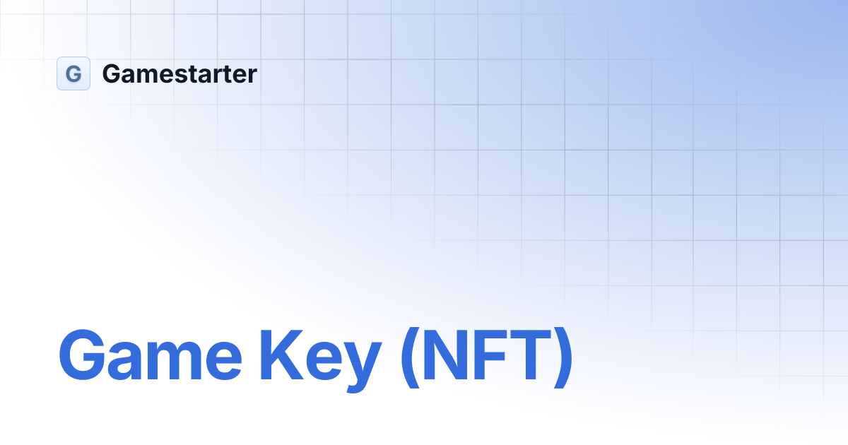 Game Key (NFT) | Gamestarter